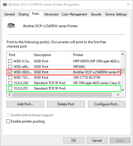 Ticket printing to wrong printer