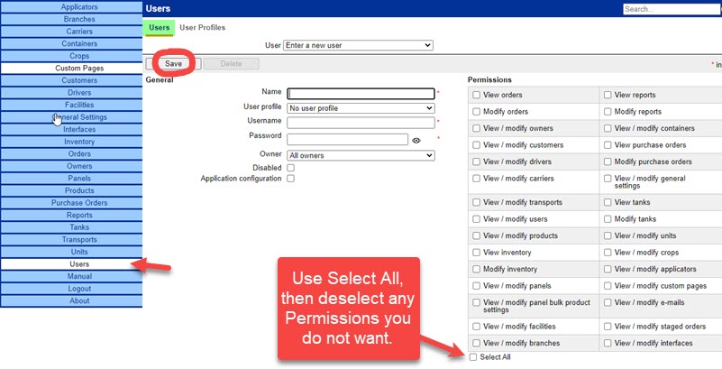Setting up Users and Permissions in Terminal Management