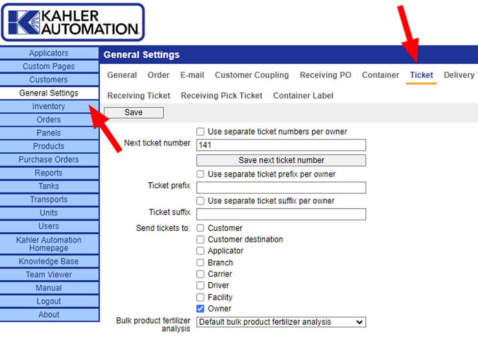 Setting Terminal Management TMX to Email Tickets Automatically