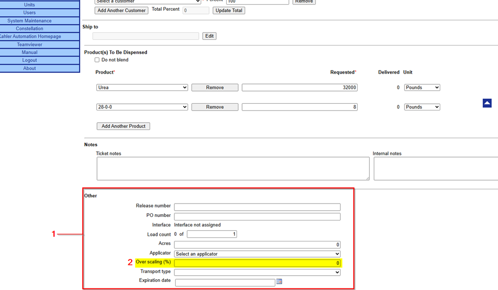 Default Overscaling Percentage in Terminal Management TMX